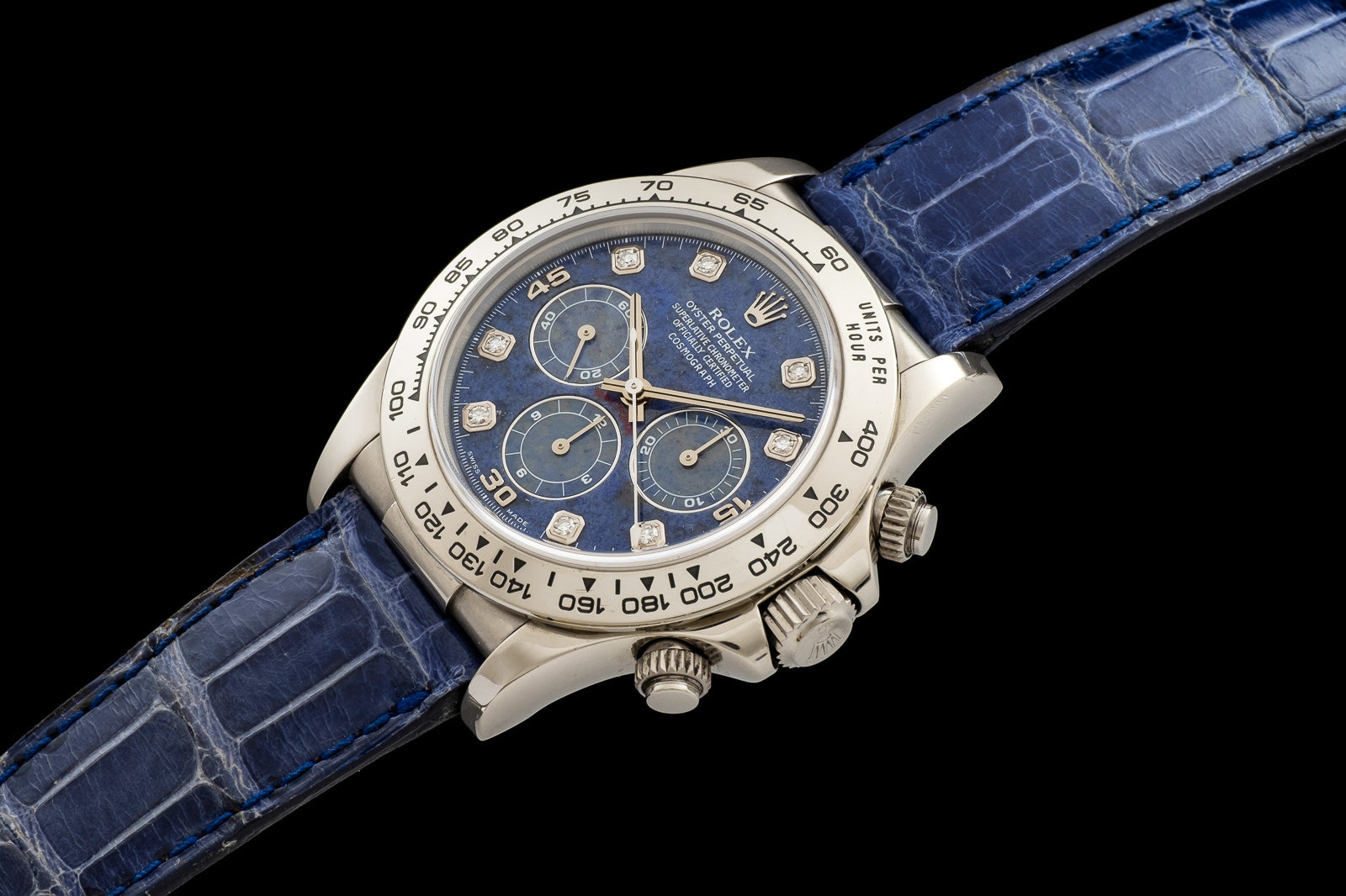 The full set white gold Sodalite Daytona ref. 16519 – Corrado Mattarelli